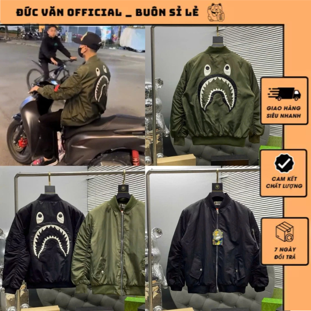 Super Sharp Bape Leather Embroidered Bare Bomber Jacket with Twisted ...