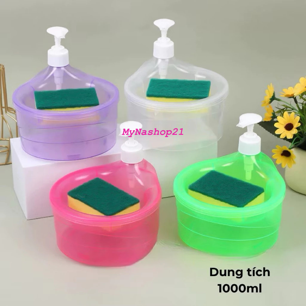 Dishwashing oil container with convenient dishwashingMeat Floss pad ...