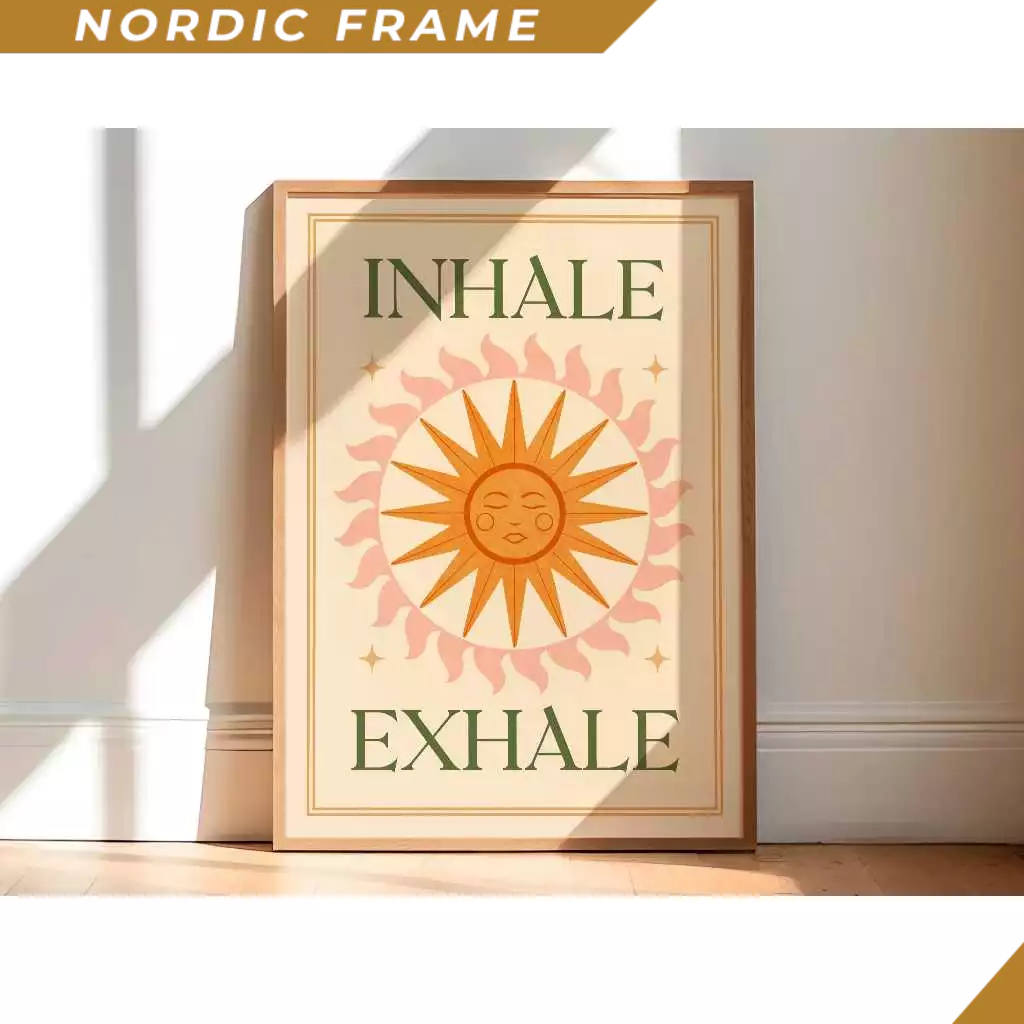 Wall painting, Inhale Exhale, Yoga Meditation Typographic Print, Boho ...