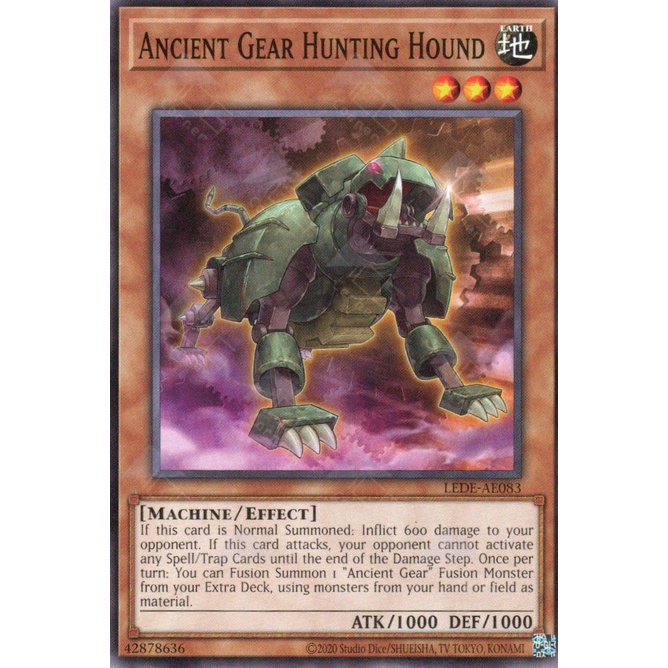 Yugioh Card! - LEDE-AE083 - Ancient Gear Hunting Hound | Shopee Philippines