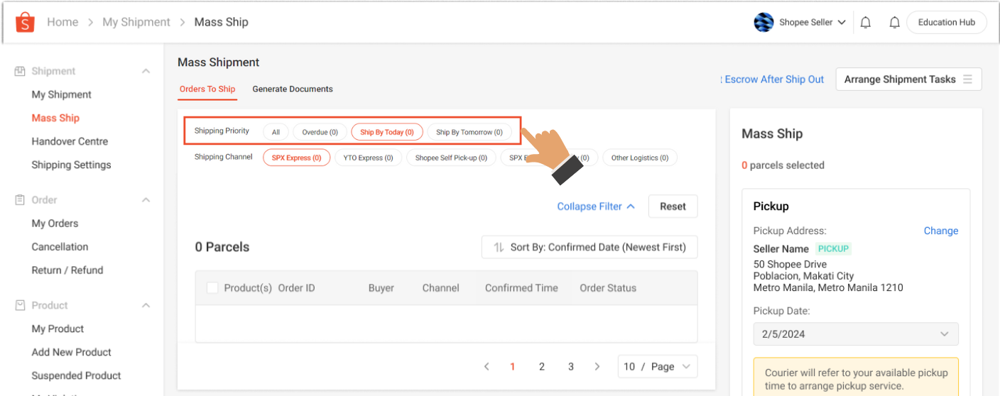 Mass arranging shipment with Shopee-Supported Logistics partners ...