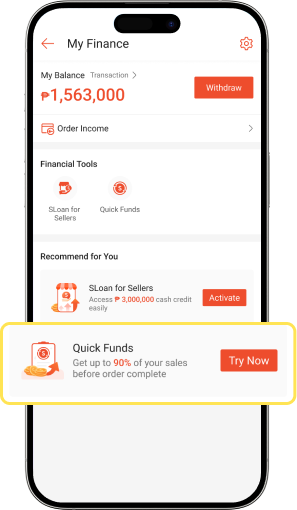 Quick Funds | Shopee PH Seller Education Hub