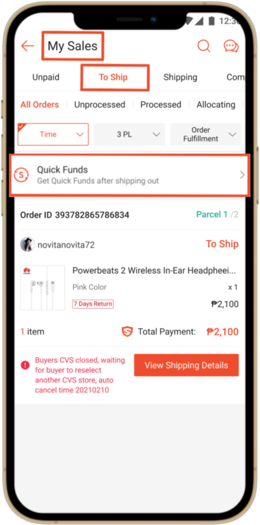 Quick Funds | Shopee PH Seller Education Hub