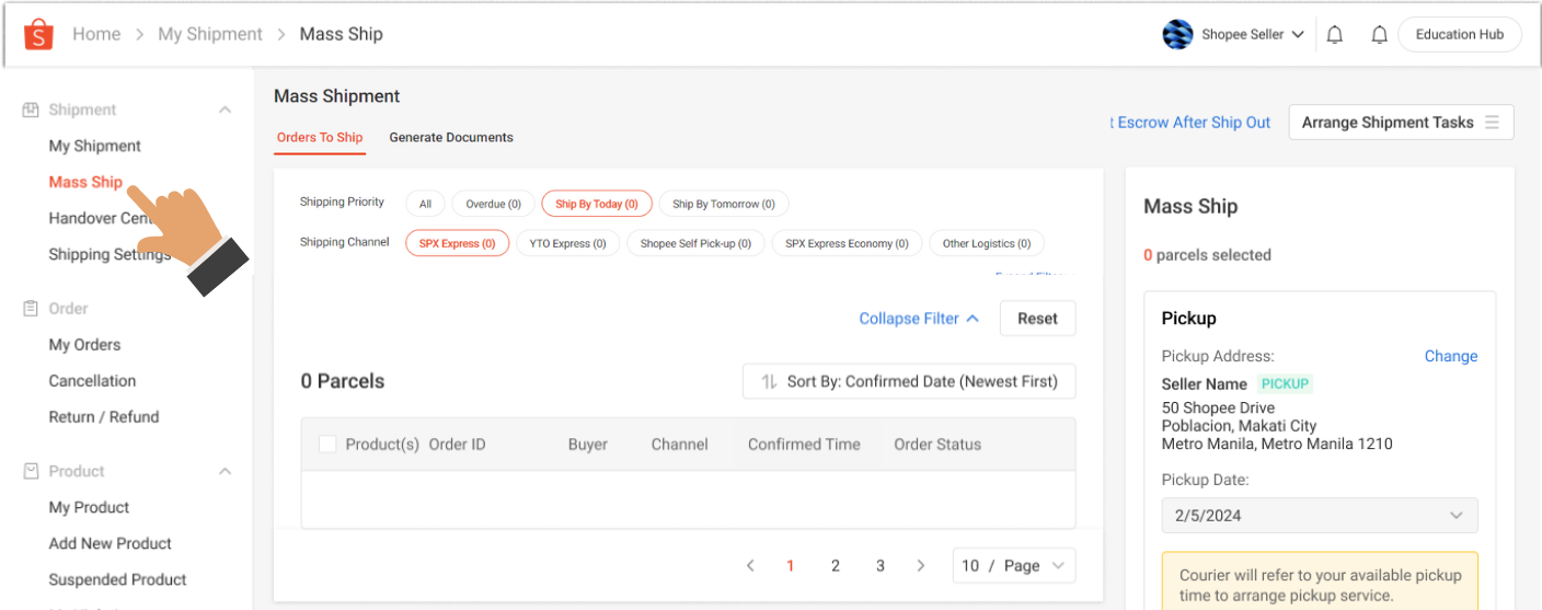 Mass arranging shipment with Shopee-Supported Logistics partners ...