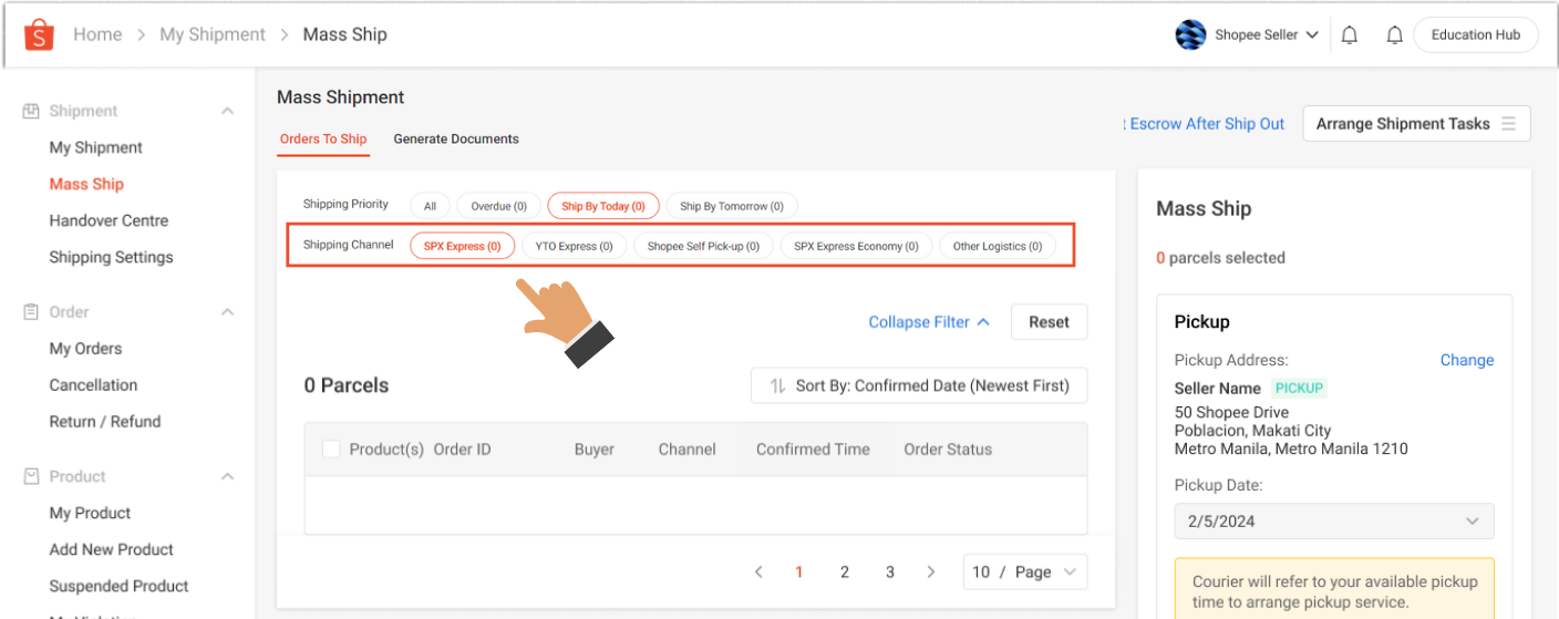 Mass arranging shipment with Shopee-Supported Logistics partners ...
