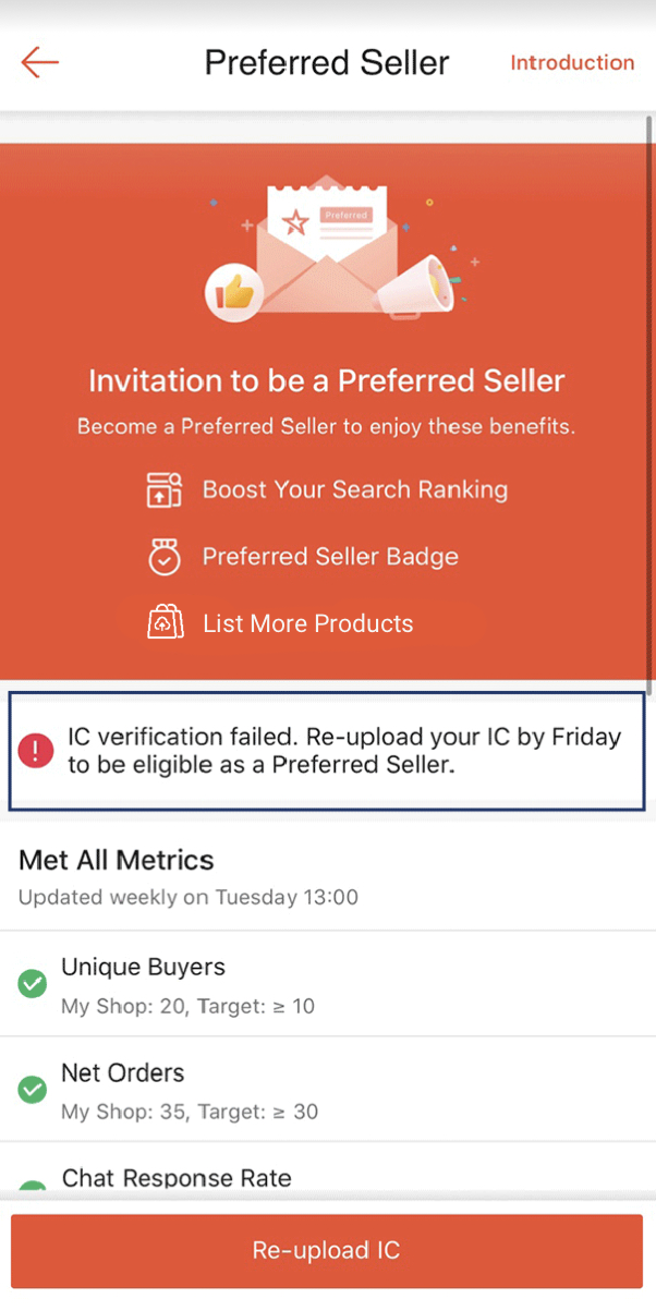 Reviewing ID Card Submission for the Preferred Seller Program | Shopee ...