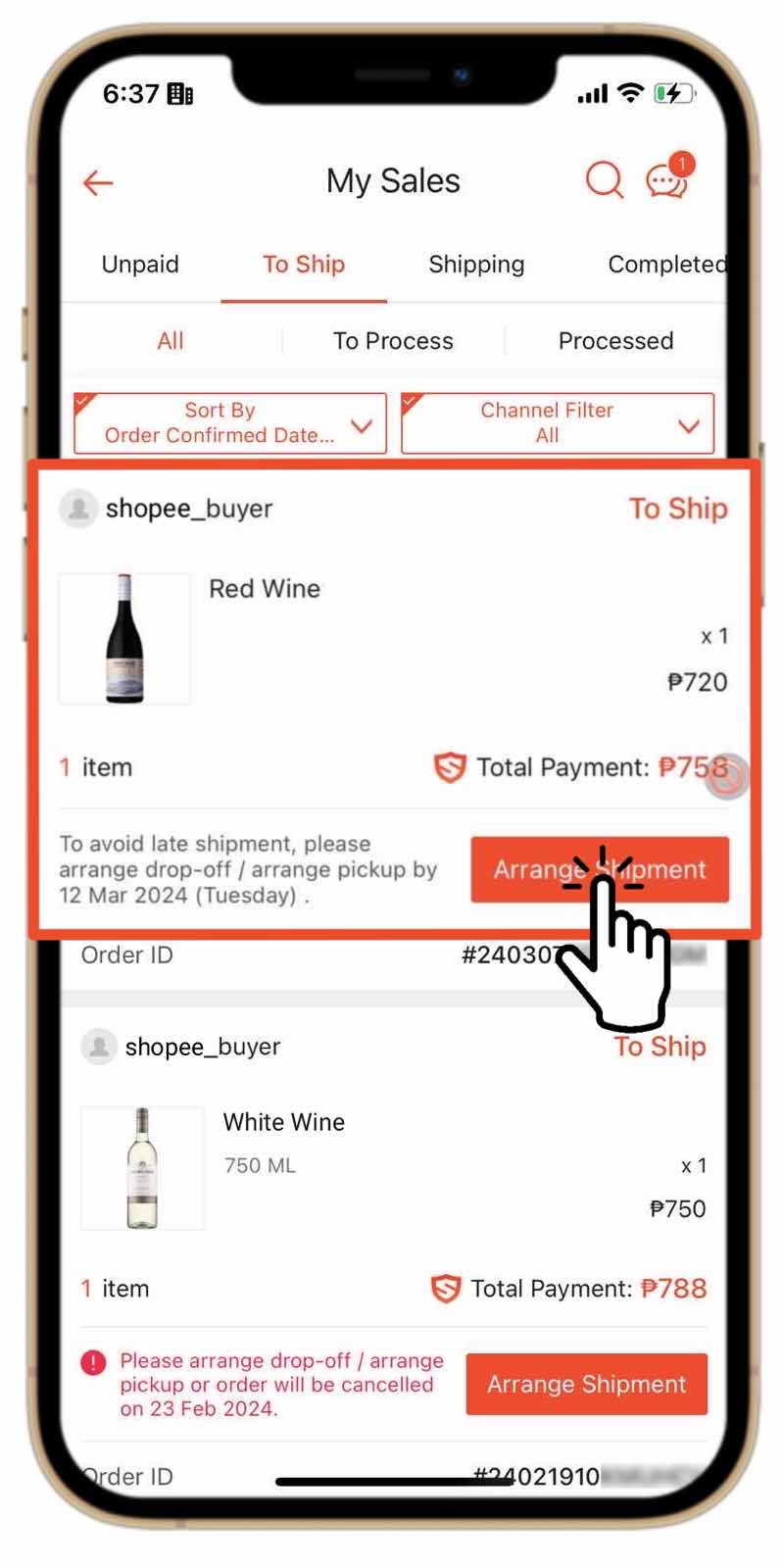 Arranging Order for Shipment | Shopee PH Seller Education Hub