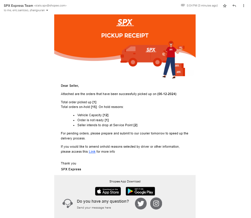 SPX Express Pickup e-Receipt | Shopee PH Seller Education Hub