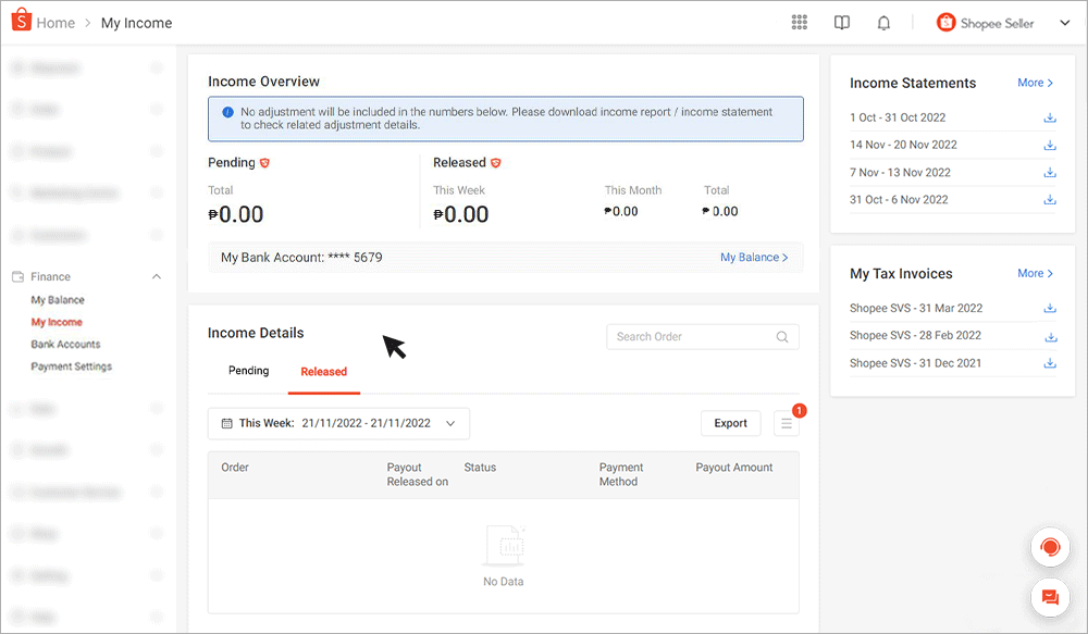 Checking Income Statements | Shopee PH Seller Education Hub