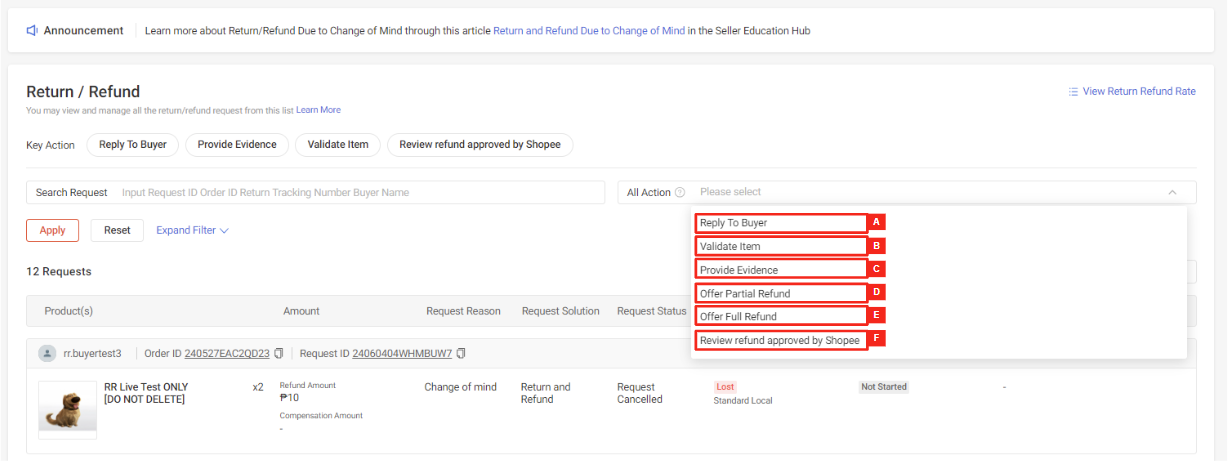 Navigating the Return/Refund Dashboard | Shopee PH Seller Education Hub