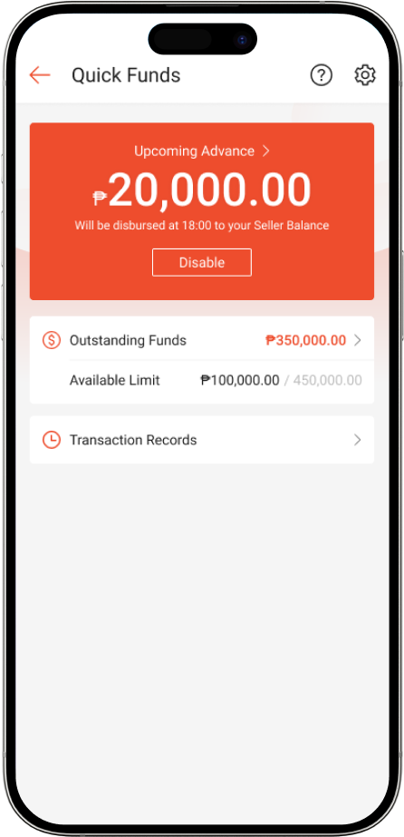 Quick Funds | Shopee PH Seller Education Hub