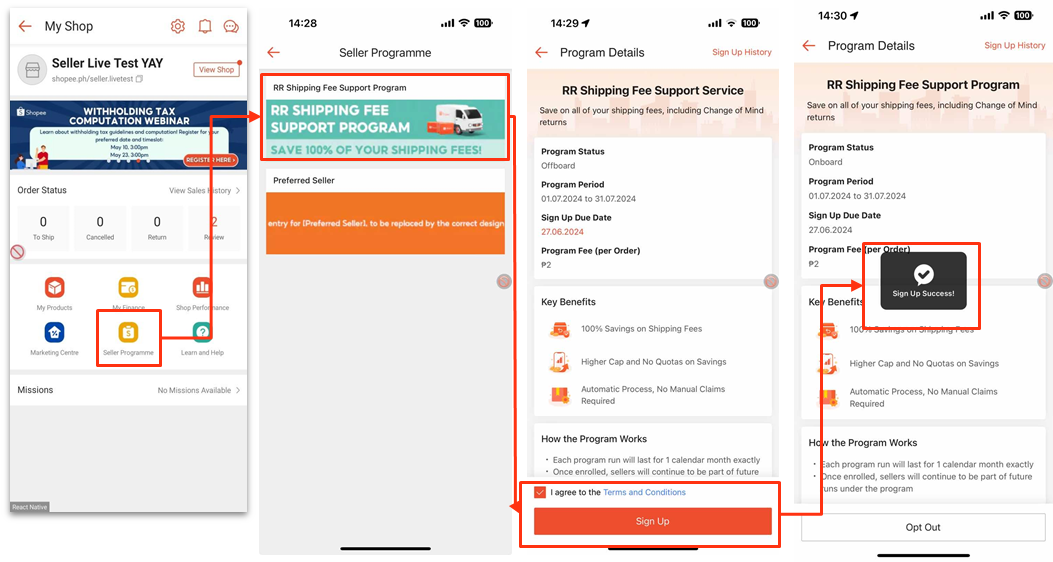 How to join the RR Shipping Fee Support Program? | Shopee PH Seller Education Hub