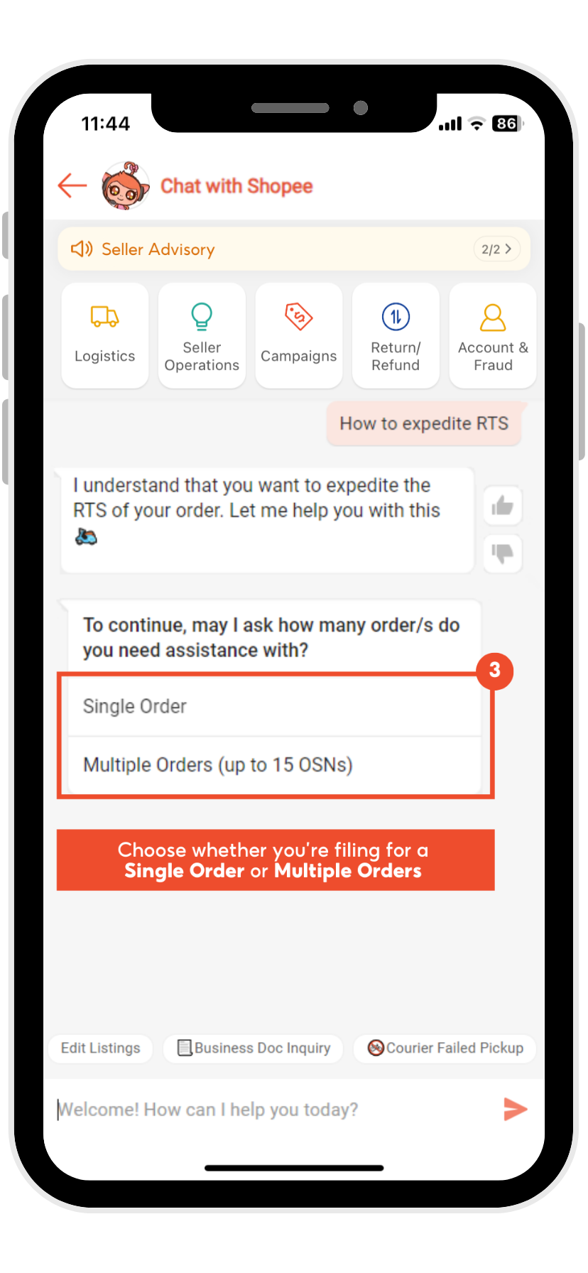 Seller Services forms via Shopee Chat | Shopee PH Seller Education Hub