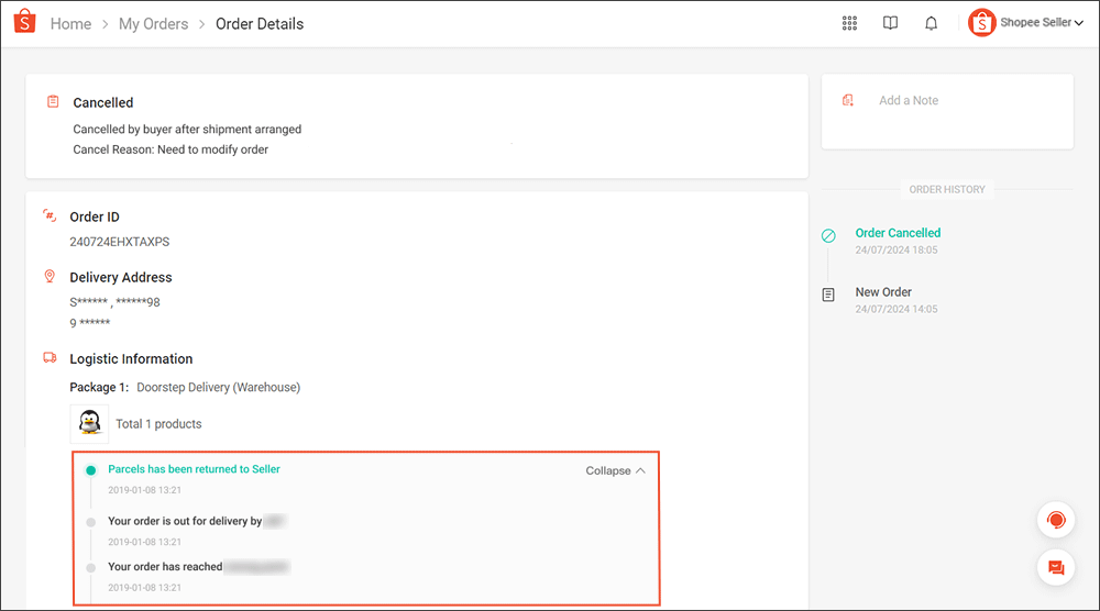 Instant cancellation before logistics handover | Shopee PH Seller ...