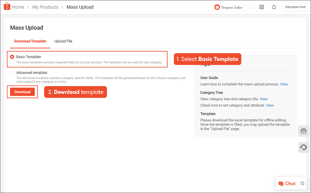 Mass Upload Function | Shopee PH Seller Education Hub