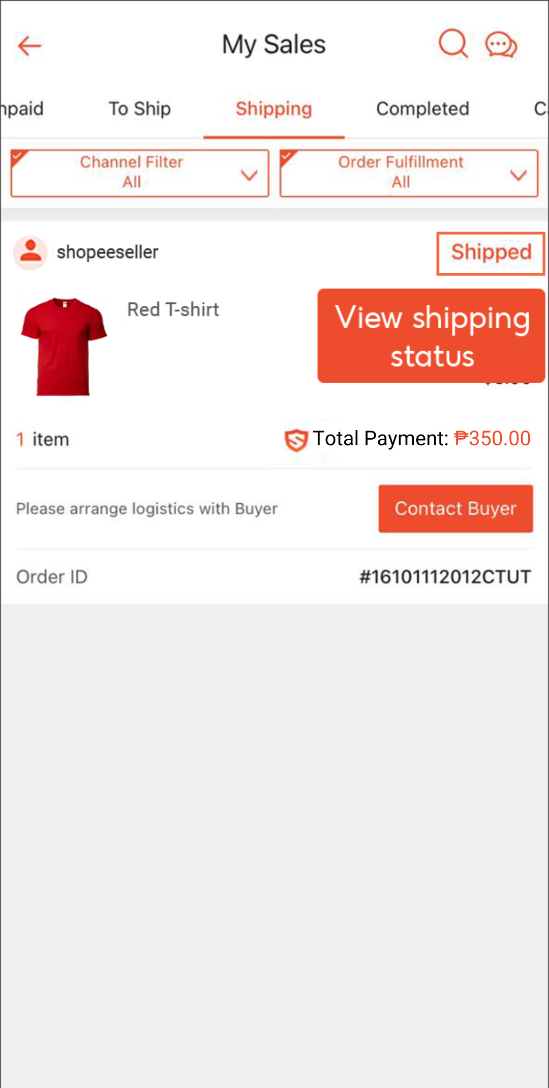 Checking shipping status of orders | Shopee PH Seller Education Hub