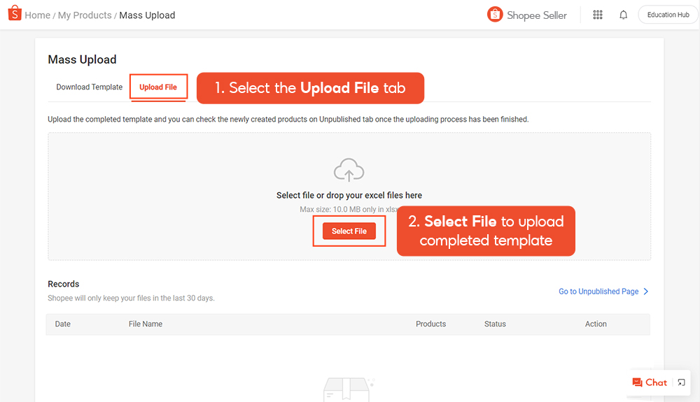 How to upload the mass upload template? | Shopee PH Seller Education Hub